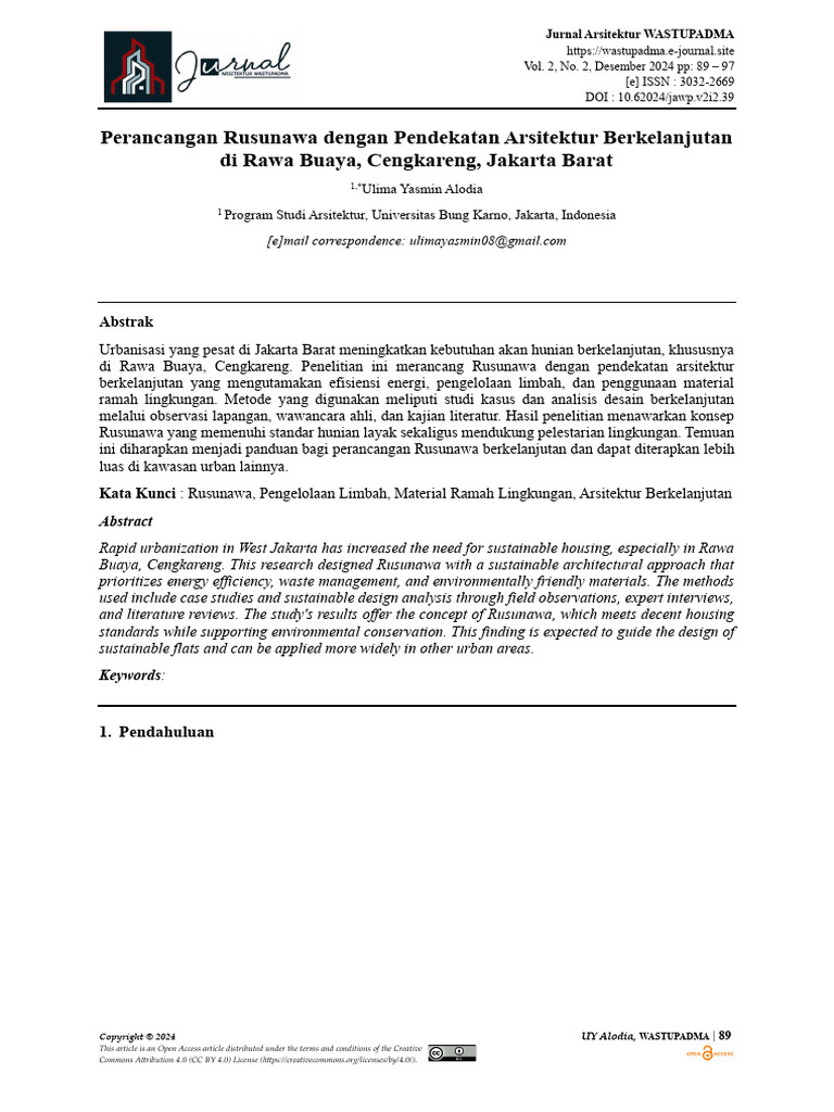 Perancangan Rusunawa Dengan Pendekatan Arsitektur | PDF
