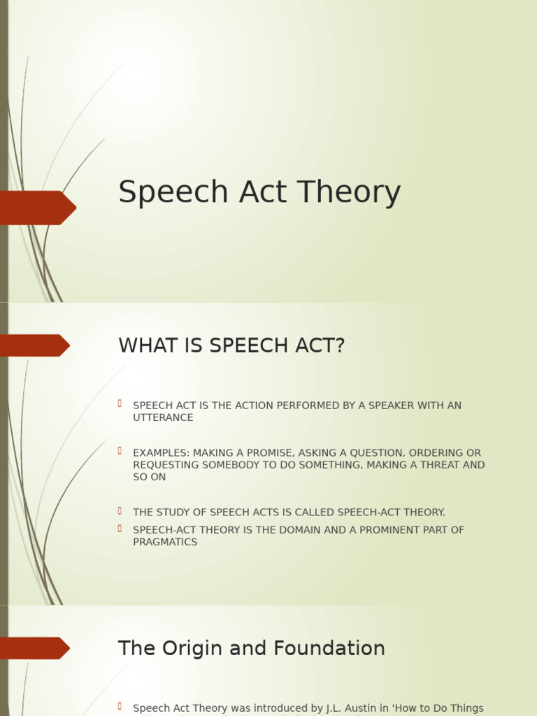 Speech Act Theory | PDF | Linguistics | Semiotics
