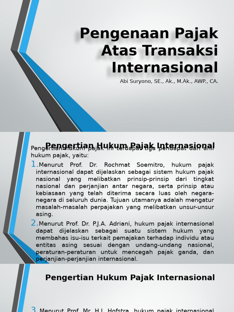Pengenaan Pajak Transaksi Internasional | PDF