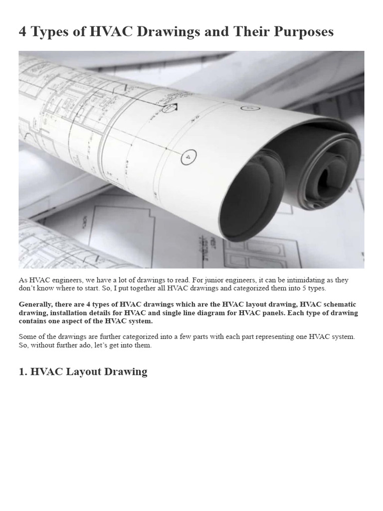 4 Types of HVAC Drawings and Their Purposes | PDF | Duct (Flow) | Pipe ...