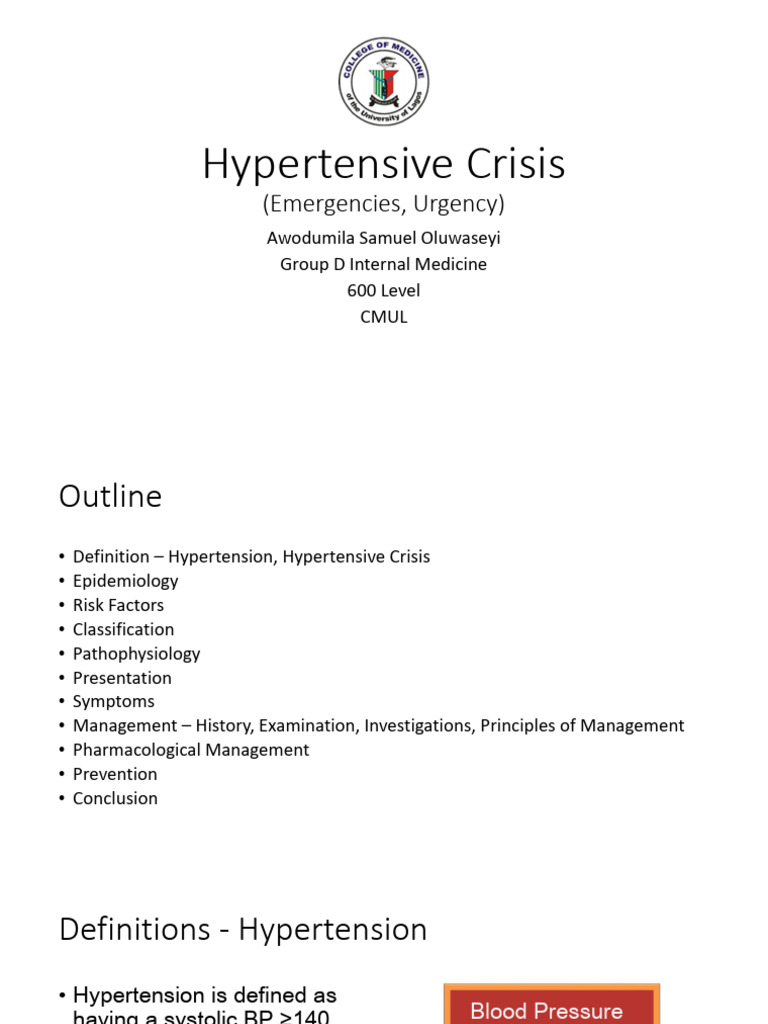 Understanding Hypertensive Crisis Management | PDF | Hypertension ...