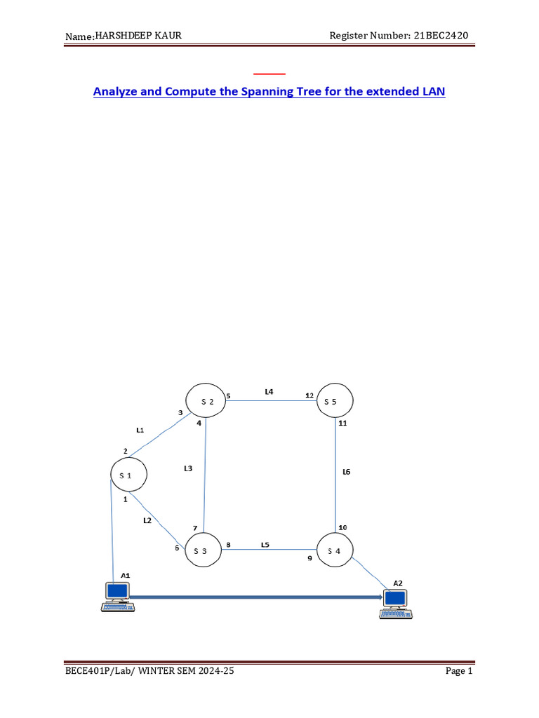 Spanning Tree Analysis for Extended LAN | PDF | Computer Network ...