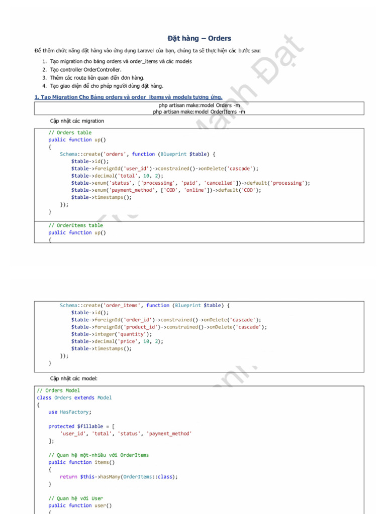 lab05 - Đặt hàng - Order-sv | PDF