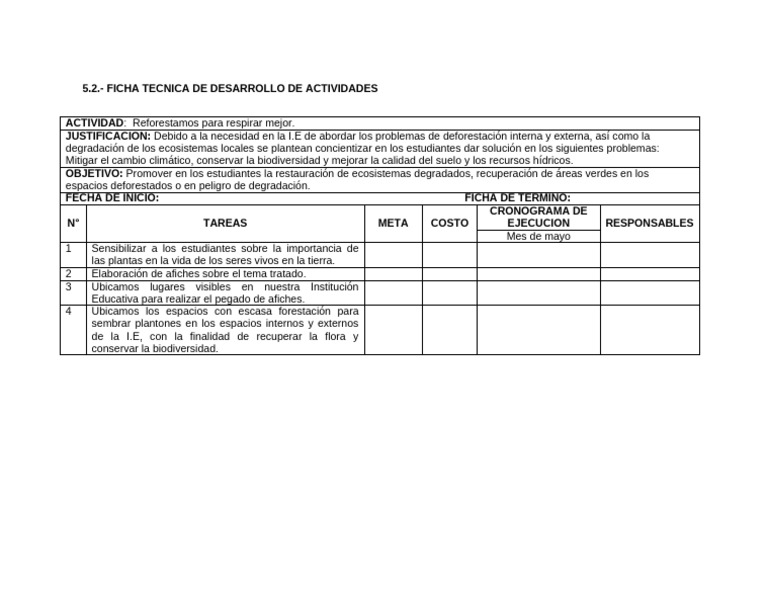 Esquema Actividad Sobre La Forestación | PDF