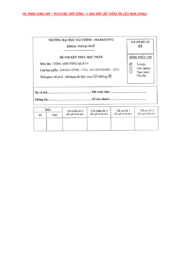 Đề Tatq4 hk1.2024 | PDF