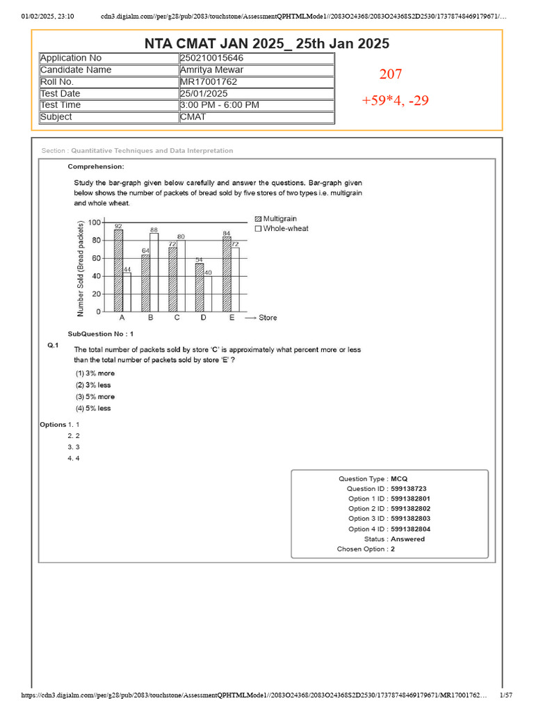 Cmat Answer Key | PDF | Multiple Choice | Research Methods