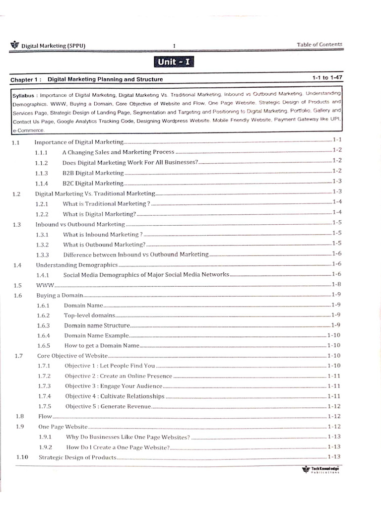 Digital Marketing Unit1 | PDF