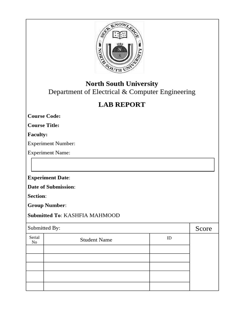 Standard LAB - COVER PAGE | PDF
