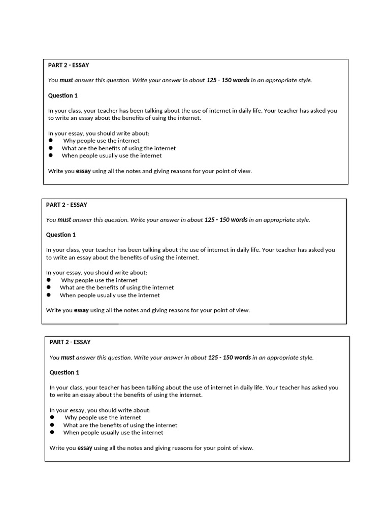 Essay Part 2 Question Collections | PDF