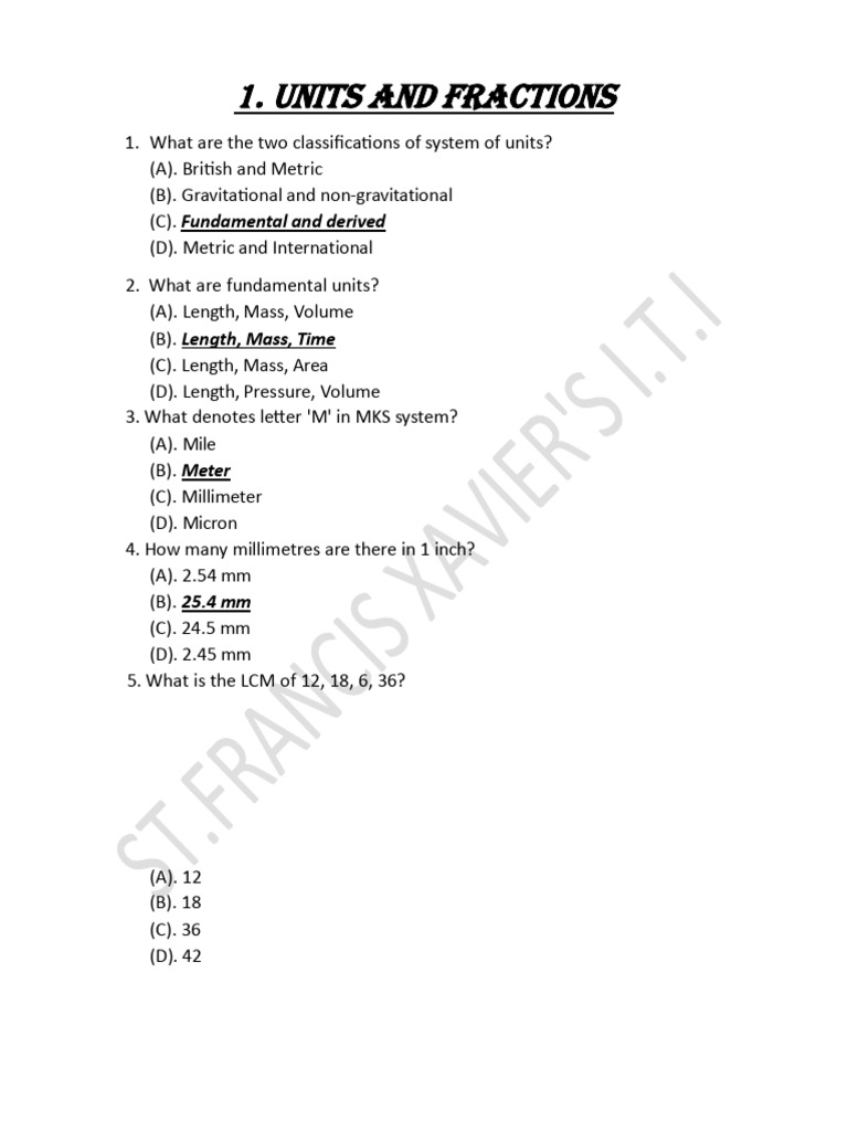 Units and Fractions | PDF