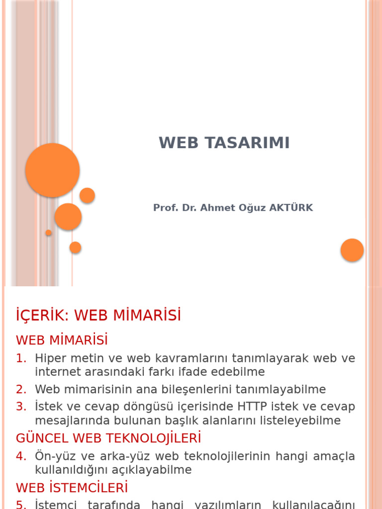 Web Tasarimi: Prof. Dr. Ahmet Oğuz AKTÜRK | PDF