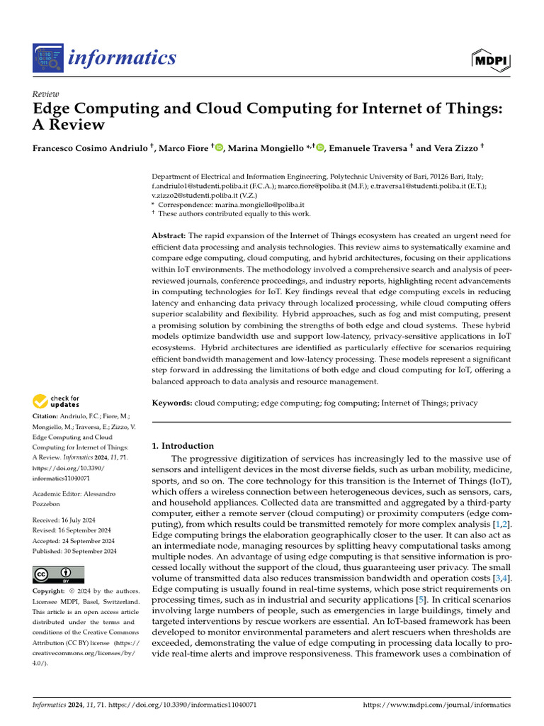 Edge Computing and Cloud Computing For Internet of Things | PDF ...
