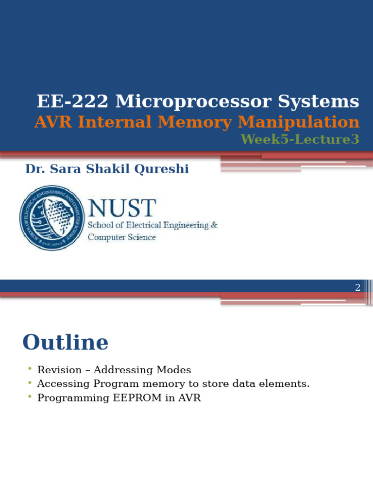 MPS W5-L3 AVR Internal Memory Manipulation | PDF | Computer Memory | Digital Electronics