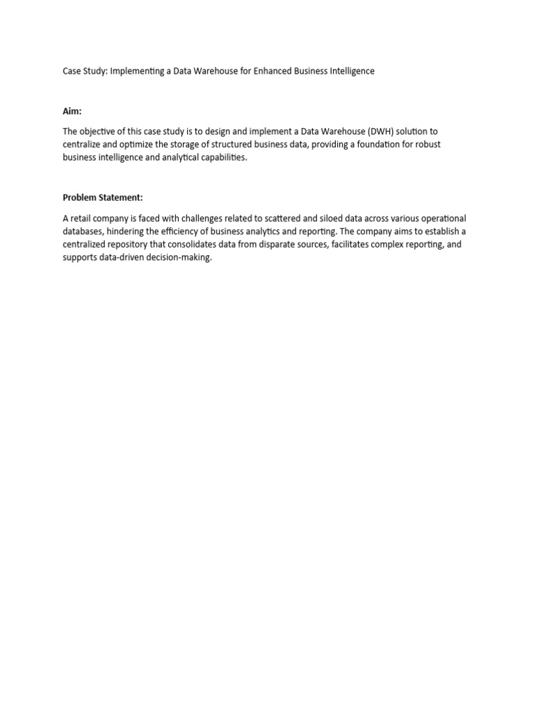 Case Study DWH Implementation | PDF