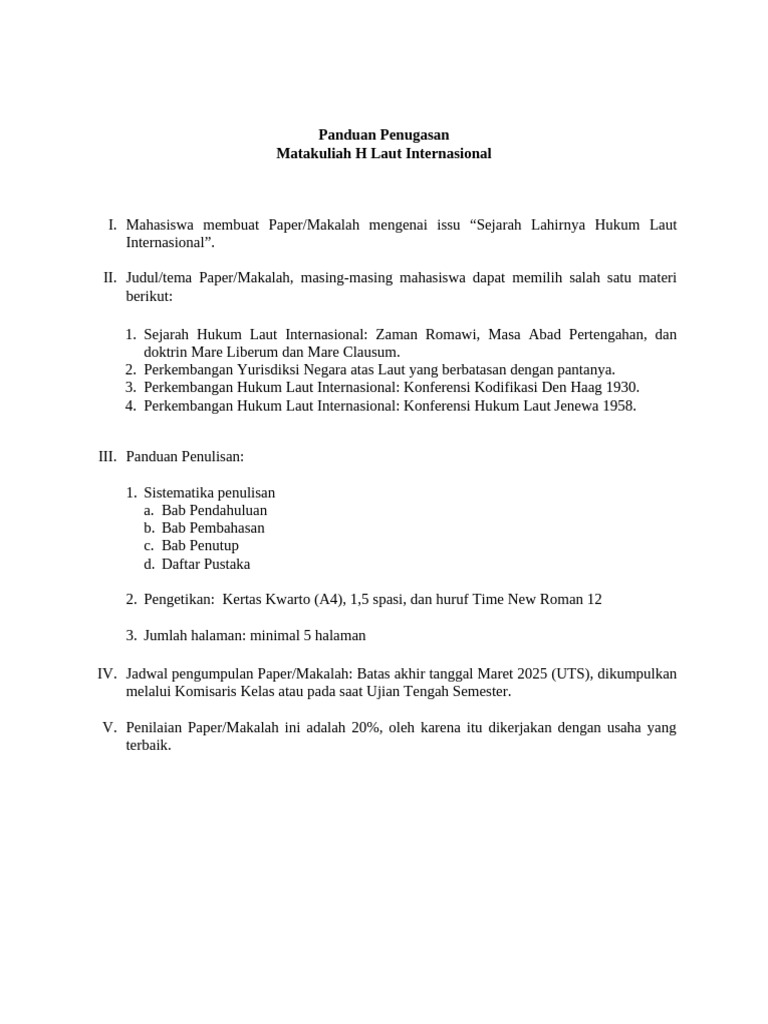 Panduan Penugasan HLI | PDF