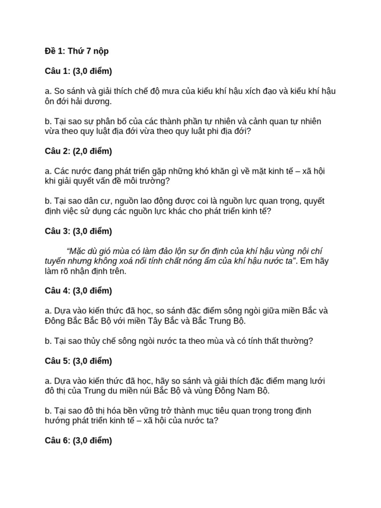 Đề 1. HSG 12 | PDF