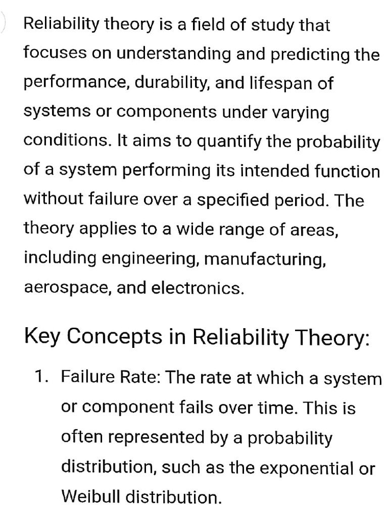 Reliability Theory and Survival Analysis | PDF