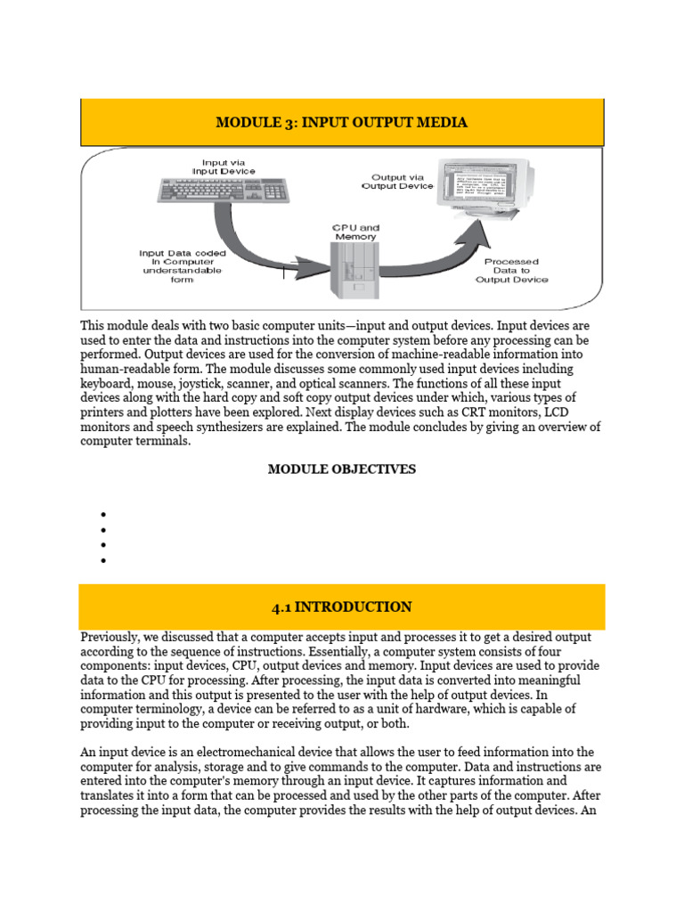 NCM 101A Laboratory Module 3 Data Processing - Input Output Media | PDF | Printer (Computing ...