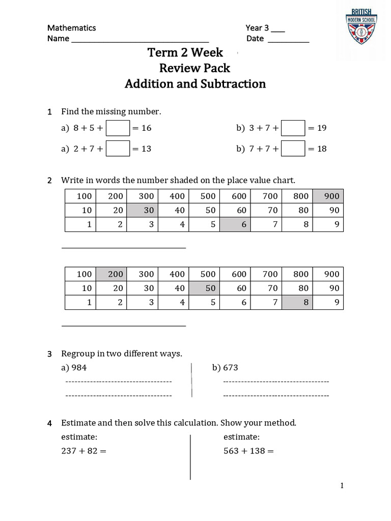 Y3_T2_Review Pack.pdf 2025 | PDF | Multiplication | Mathematics