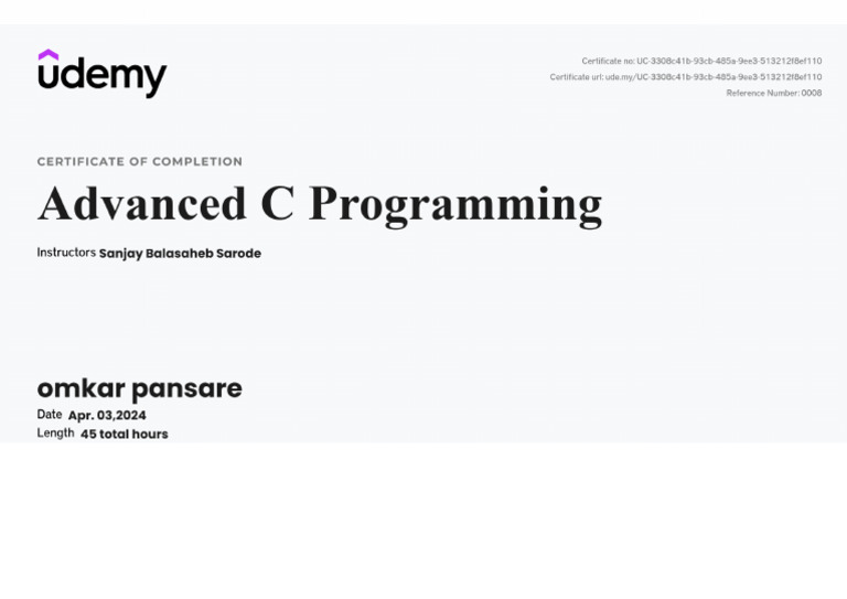 Udemy Certificate | PDF