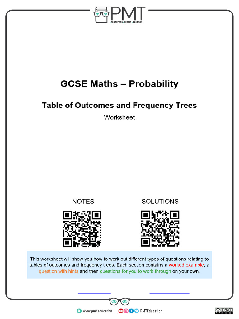 GCSE Maths Probability Worksheets | PDF