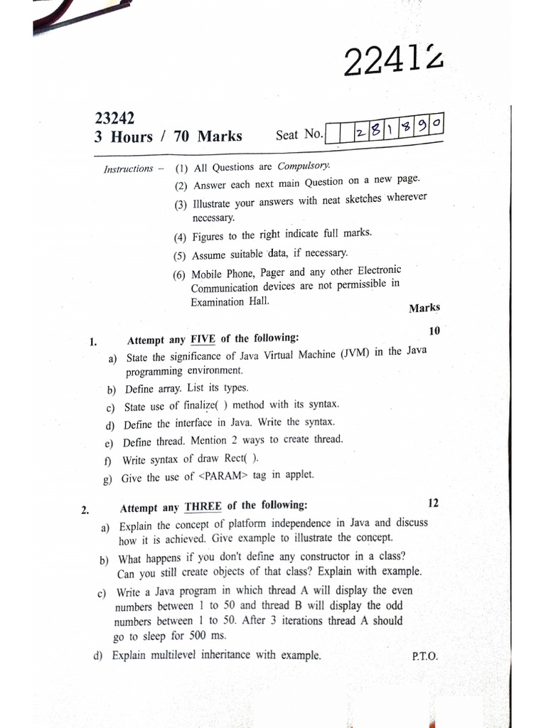 Java summer 2024 | PDF