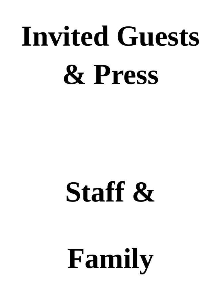 Invited Guests for the Ceremony | PDF