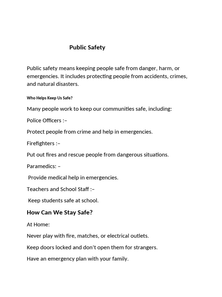 Public Safety: Tips and Importance | PDF | Emergency | Civil Defense