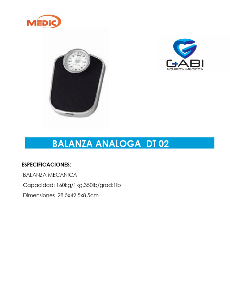Ficha Tecnica Balnza Dt02 | PDF