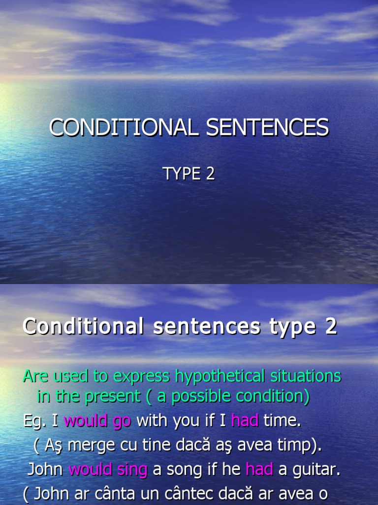 Conditional Sentences Type 2 | PDF | Sentence (Linguistics) | Verb