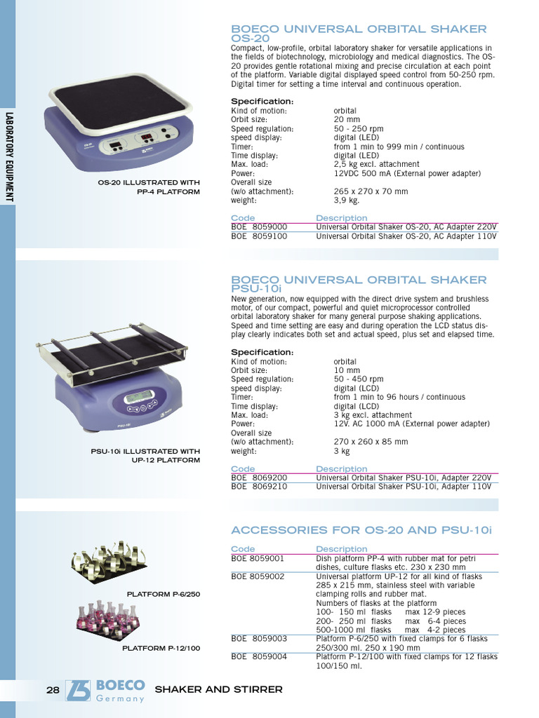 BOECO Orbital Shaker 2013 | PDF | Manufactured Goods | Mechanical ...