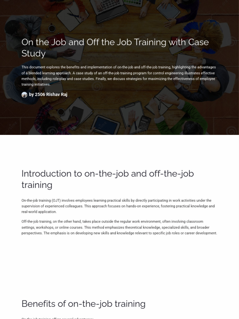 On-the-Job vs Off-the-Job Training | PDF | Simulation | Learning