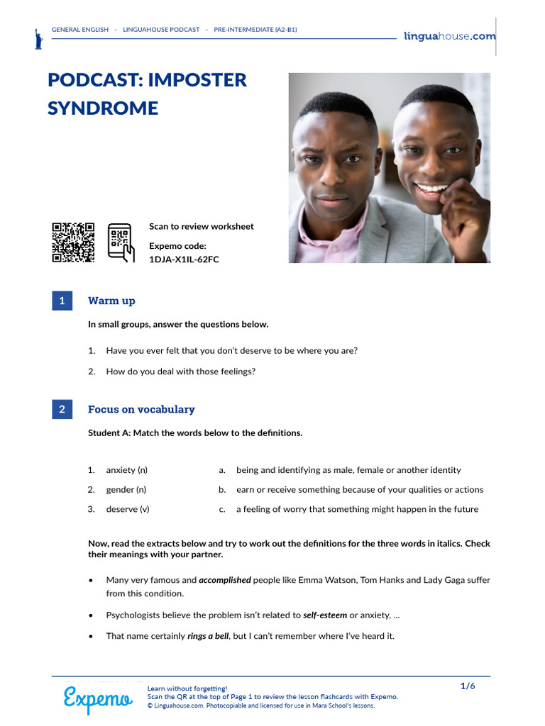 Imposter Syndrome Podcast Guide | PDF | Psychology | Cognition