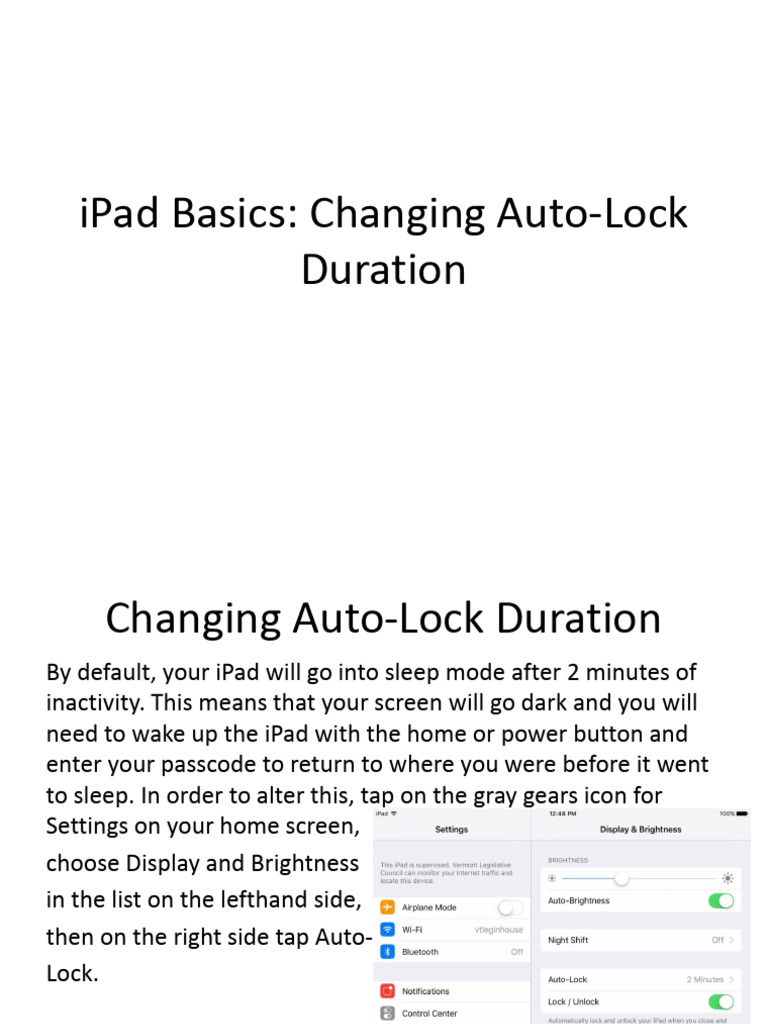 Auto Lock Ipad Tips | PDF