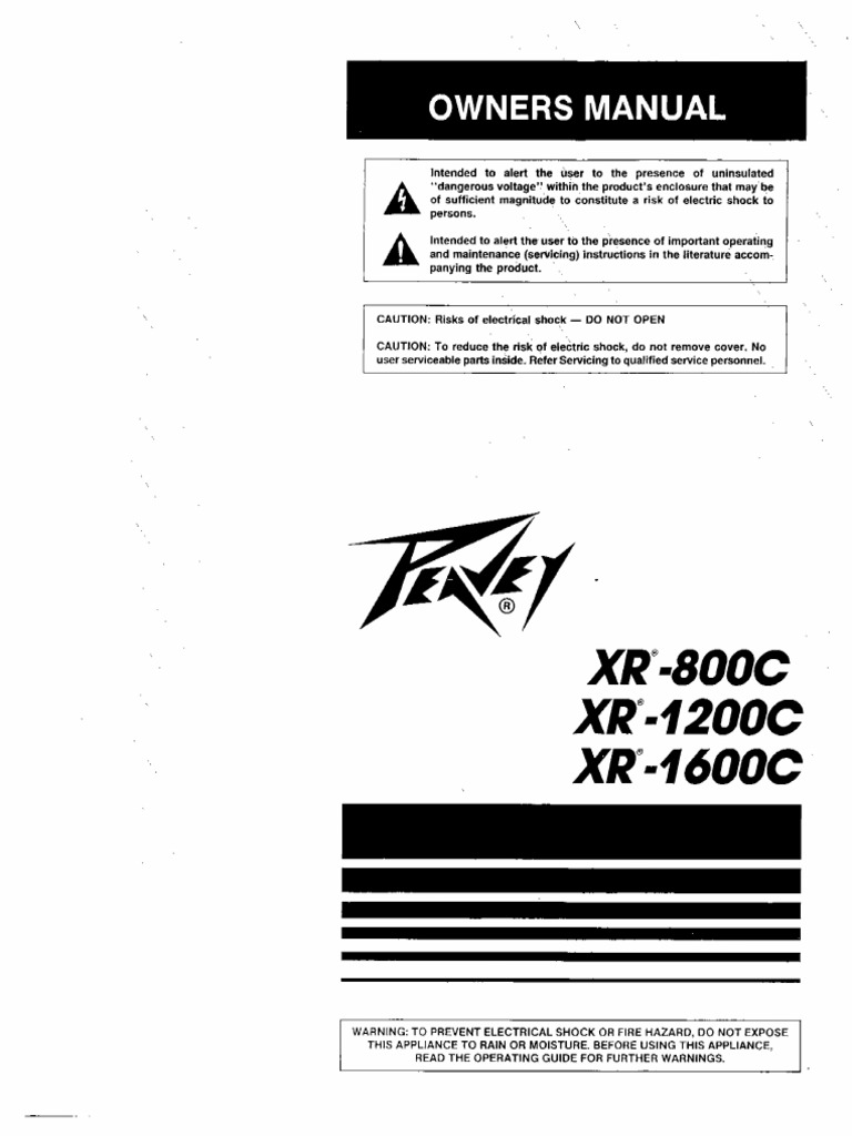 Manual Peavey XR-800C | PDF
