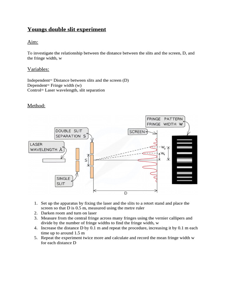 Youngs Double Slit Experiment | PDF
