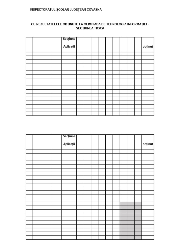 Rezultate Oti Etapa Judeteana 2024 | PDF