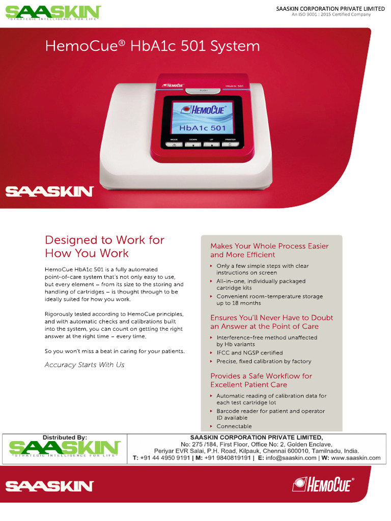 Hemocue Hba1c 501 System | PDF