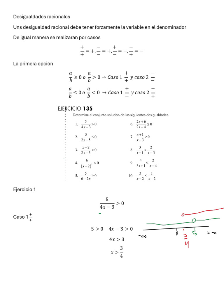 Desigualdades Racionales | PDF | Desigualdad (Matemáticas) | Matemáticas