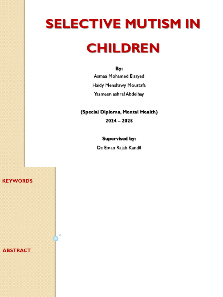 Understanding Selective Mutism in Children | PDF | Anxiety | Anxiety ...