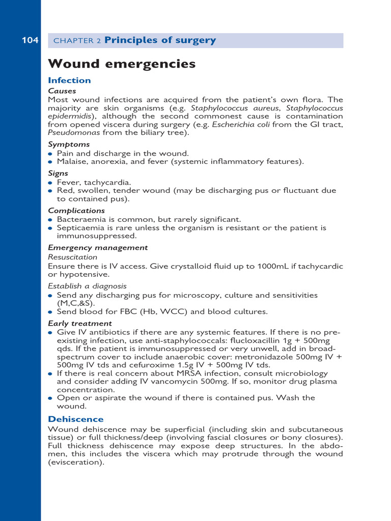 OS3 Wound Emergencies Infection Dehiscence | PDF | Wound | Medical ...
