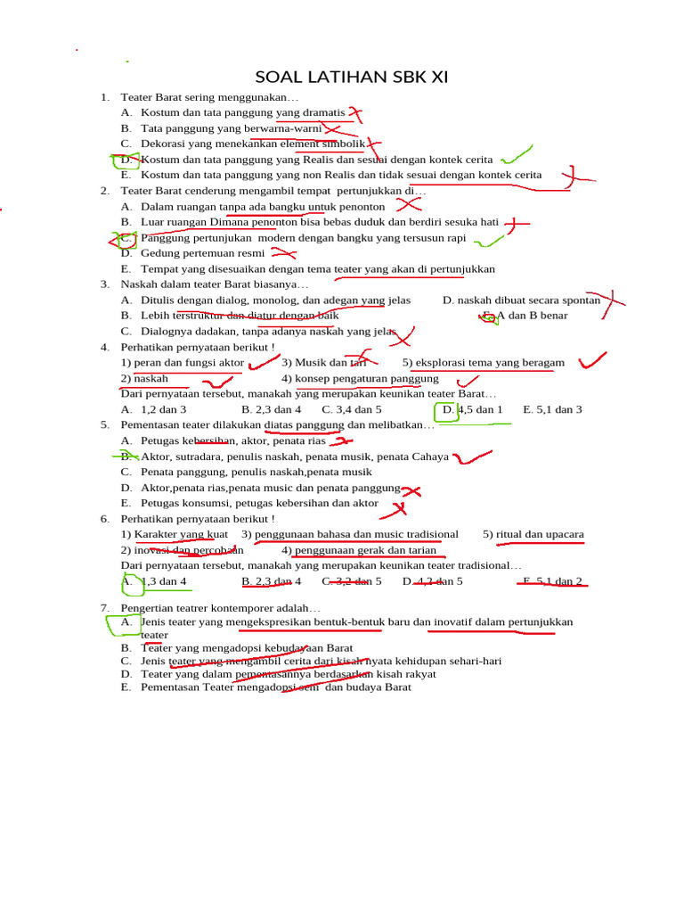 Soal Latihan SBK Xi | PDF