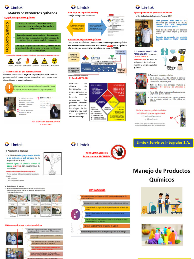 Triptico - Productos Quimicos | PDF | Químico