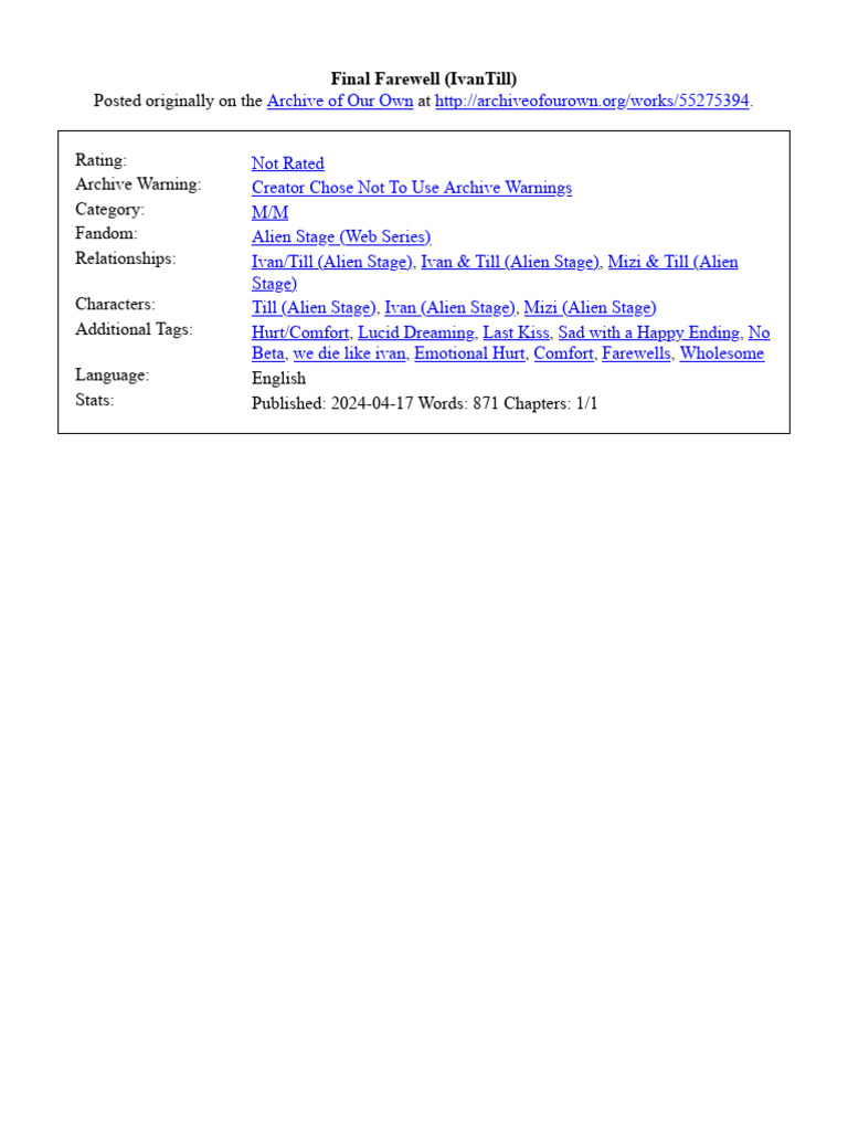 Final Farewell IvanTill | PDF