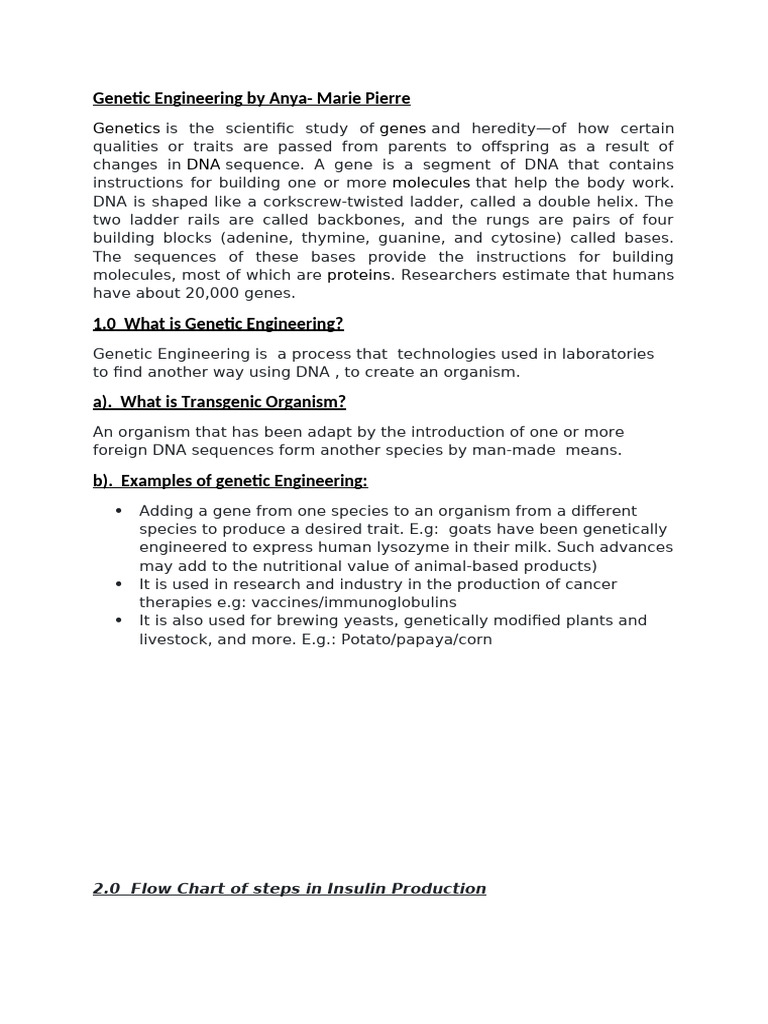 Genetic Engineering by Anya | PDF | Genetic Engineering | Genetics