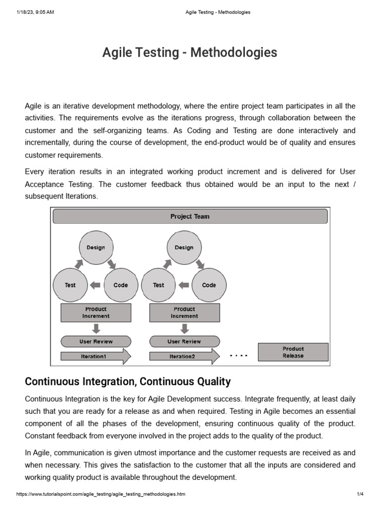Agile Testing Methodologies Pdf Agile Software Development Test Driven Development