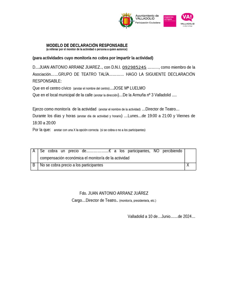 Decl. Respons. MONITOR NO COBRA | PDF