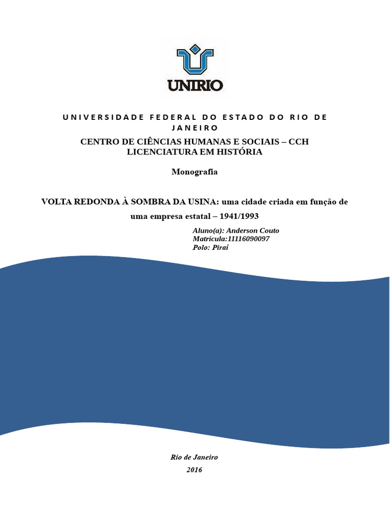 VOLTA - REDONDA - A - SOMBRA - DA - USINA - Uma - Cida | PDF | Sindicato | Brasil