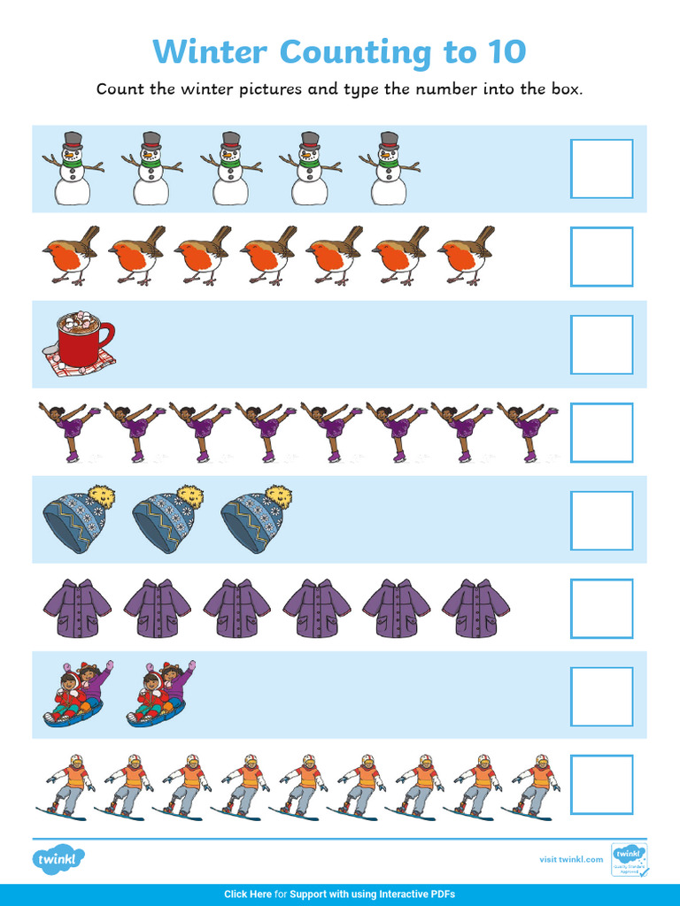 t m 33632 Interactive PDF Winter Counting to 10 Activity Ver 1 | PDF