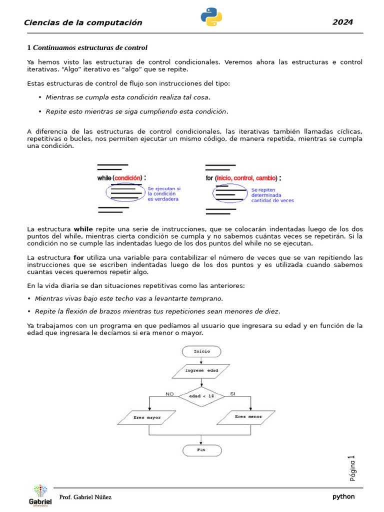 Iteraciones | PDF | Flujo de control | Python (lenguaje de programación)